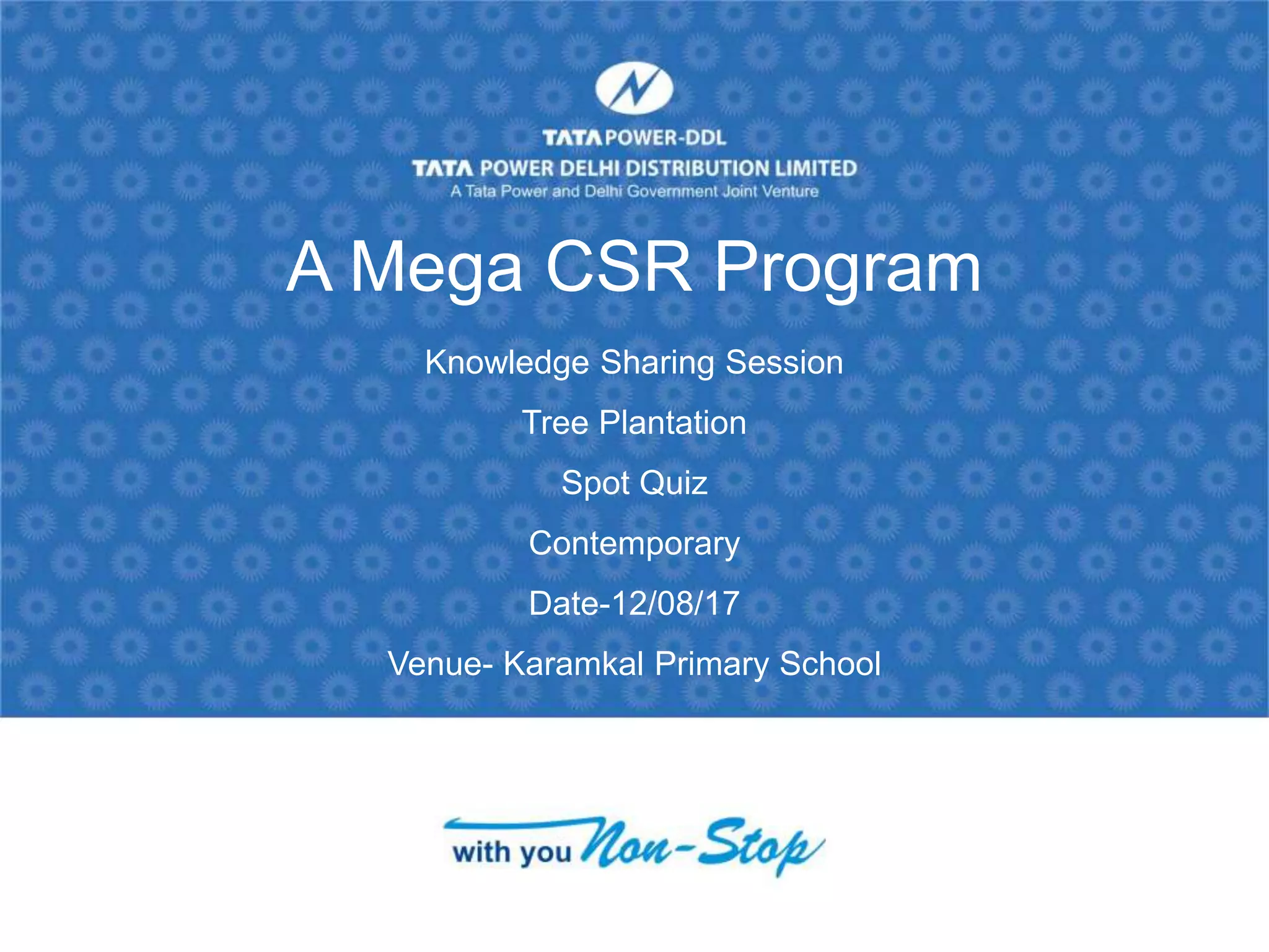 CSR by TATA POWER on School Safety | PPT