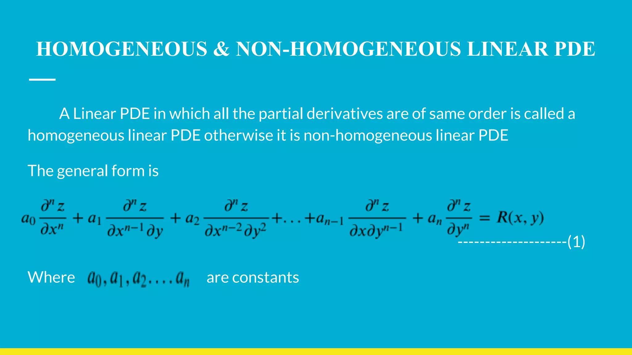 PDE HOMOGENEOUS EQUATIONS | PPT