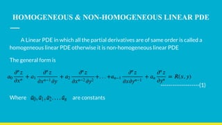 PDE HOMOGENEOUS EQUATIONS | PPT
