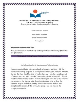 Tpd final reflexion fourdimensions secondary level mestreflorencia (2) | DOCX