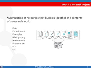 Research Objects Tutorial (TPDL) | PDF