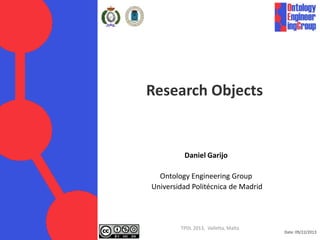 Research Objects Tutorial (TPDL) | PDF