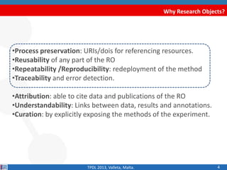 Research Objects Tutorial (TPDL) | PDF