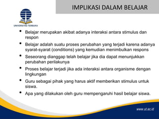 TPEN4302 PPT TTM 2 teori belajar behavioristik.ppt