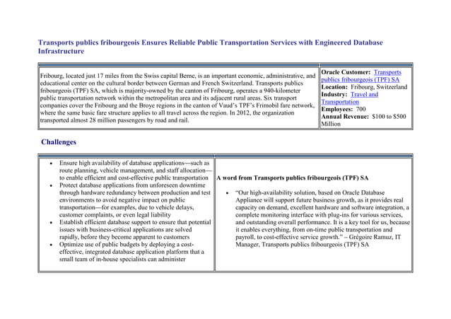 Tpf oracle success_story | PPT