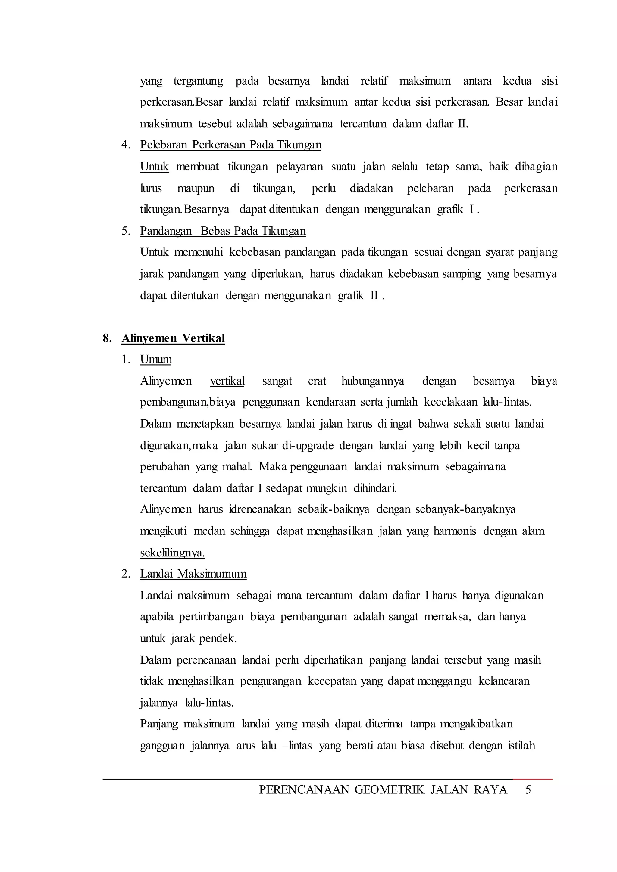 Geometrik Jalan Raya (Perencanaan) | DOCX