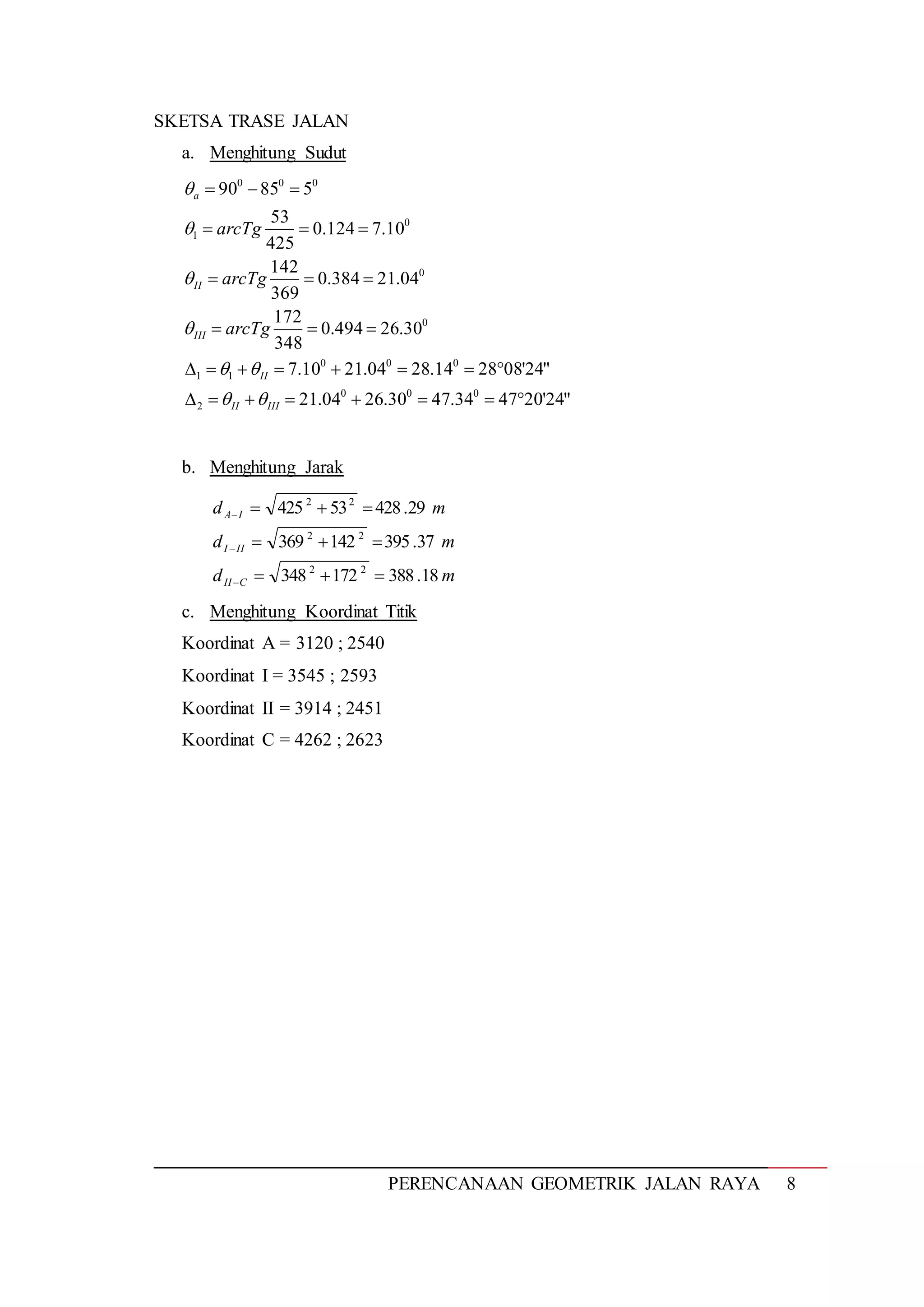 Geometrik Jalan Raya (Perencanaan) | DOCX