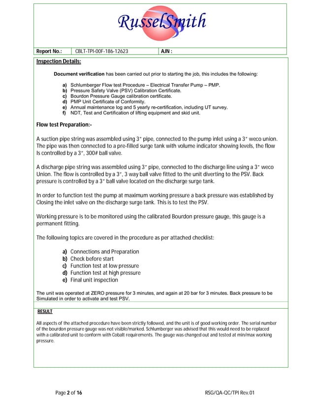 TPI - Example Report. | PDF