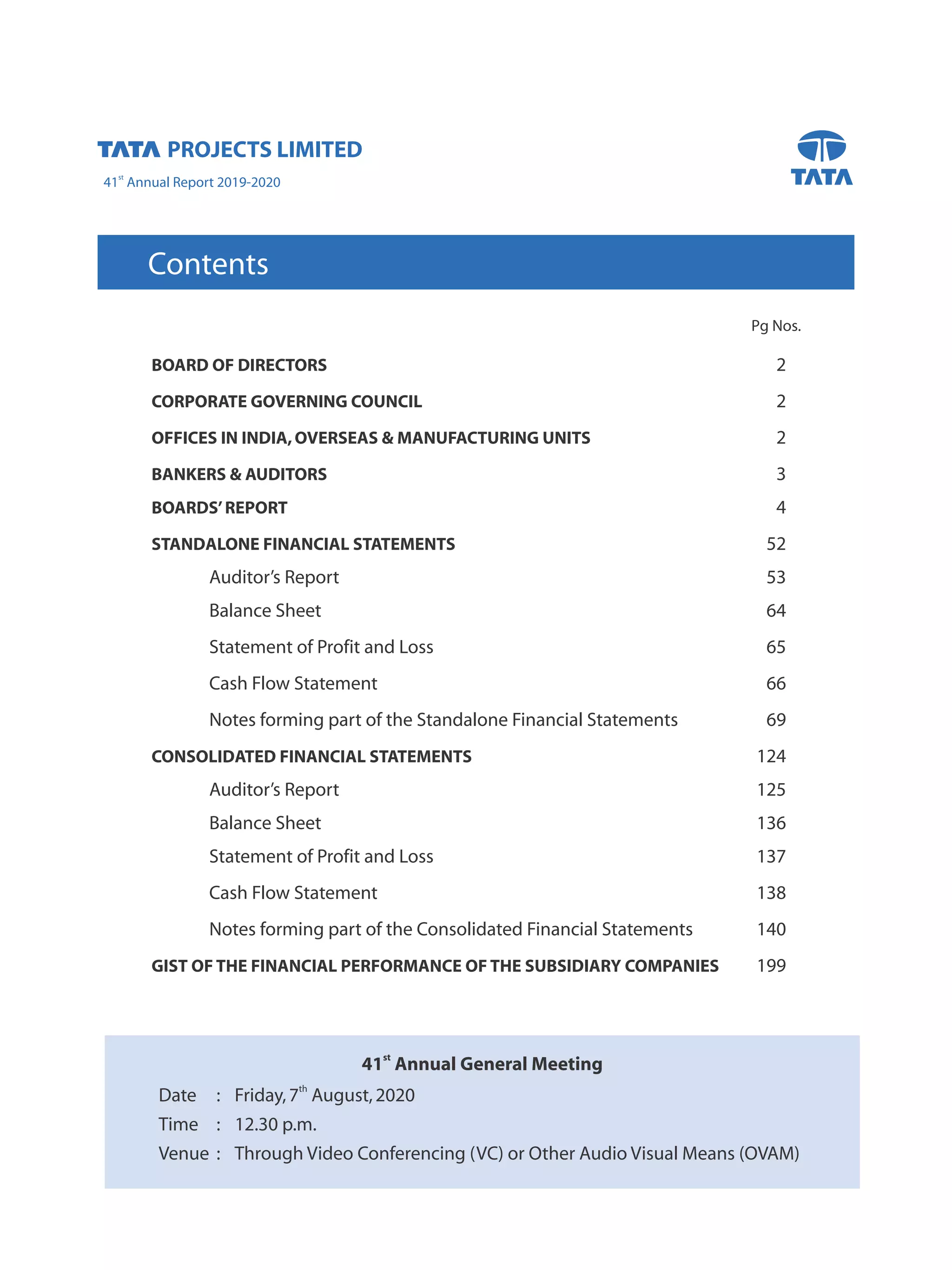 TATA PROJECT LTD. ANNUAL REPORT 2019-2020 | PDF | Business Accounting ...