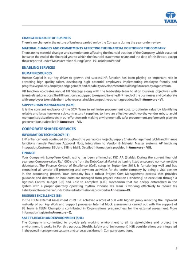 TATA PROJECT LTD. ANNUAL REPORT 2019-2020 | PDF | Business Accounting ...