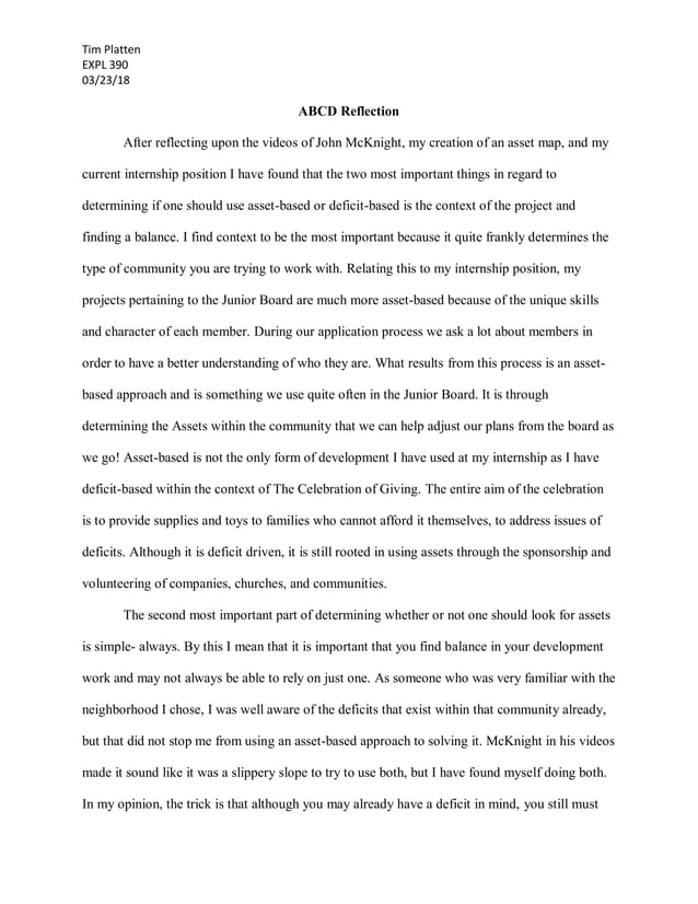 ABCD Reflection | PDF | Undergraduate Education | College Education