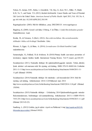 Alkohol som levnadsvana 150328 | PDF