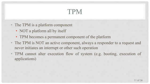Trusted Platform Module (TPM) | PPTX | Operating Systems | Computer Software and Applications