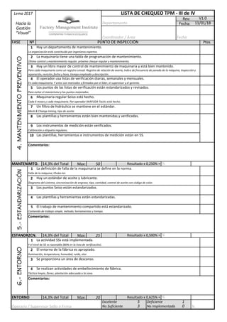 TPM-3 Checklist Spanish + English (updated 2019) | PDF