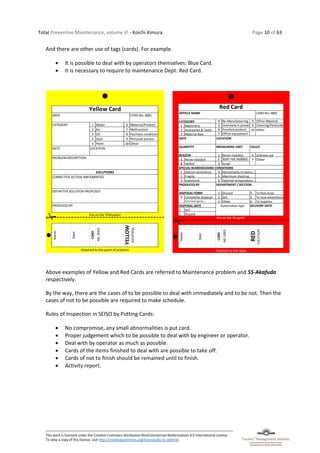 TPM-6 Inspection SEISO in Jishu-Hozen and the Effect of SEISO activity ...