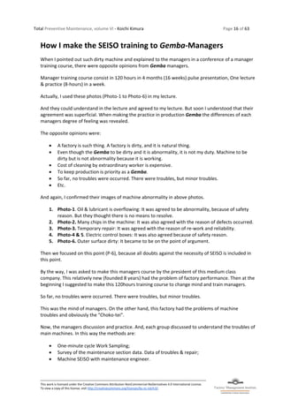 TPM-6 Inspection SEISO in Jishu-Hozen and the Effect of SEISO activity ...