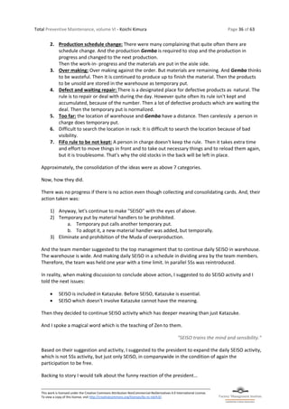 TPM-6 Inspection SEISO in Jishu-Hozen and the Effect of SEISO activity ...