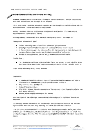 TPM-6 Inspection SEISO in Jishu-Hozen and the Effect of SEISO activity ...