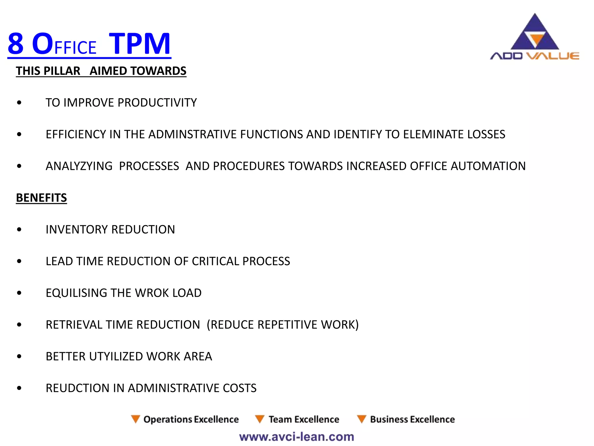 Total Productive Maintenance (TPM) Basics - ADDVALUE - Nilesh Arora | PPTX