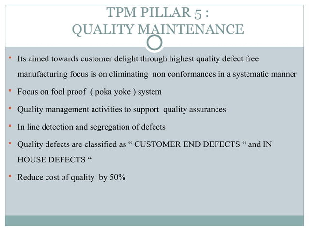 TPM 8 Pillars | PPT | Logistics | Business