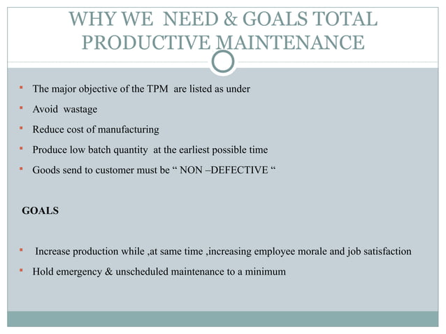 TPM 8 Pillars | PPT | Logistics | Business