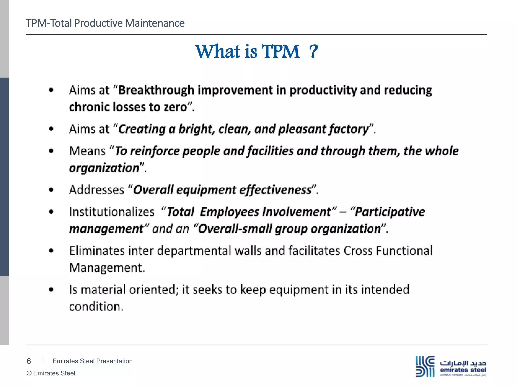 TPM- total productive maintenance | PPTX | Manufacturing Industry ...