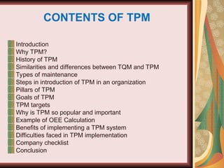 Total Productive Maintenance (TPM) PPT. FULL | PPT
