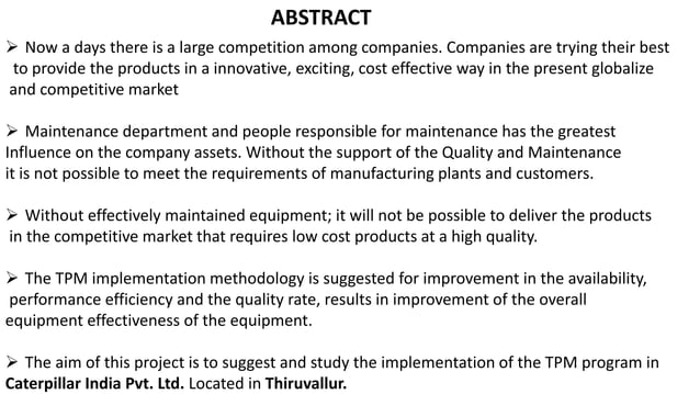 Tpm implementation oee increment | PPTX