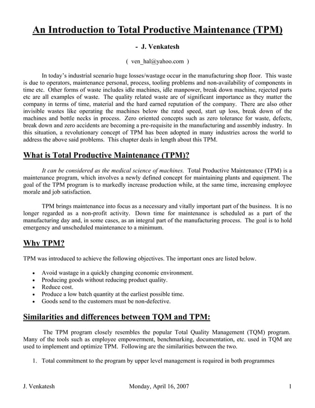 Tpm intro | PDF