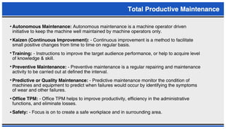 PPT ON TOTAL PRODUCTIVE MAINTENANCE (TPM) | PDF