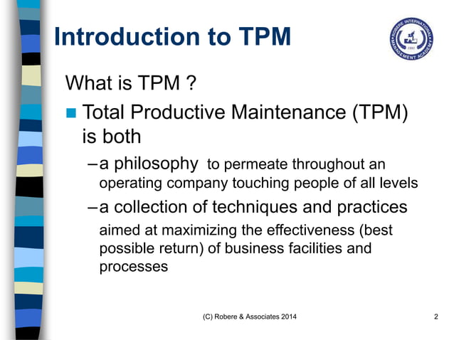 Tpm principles and concepts | PPT