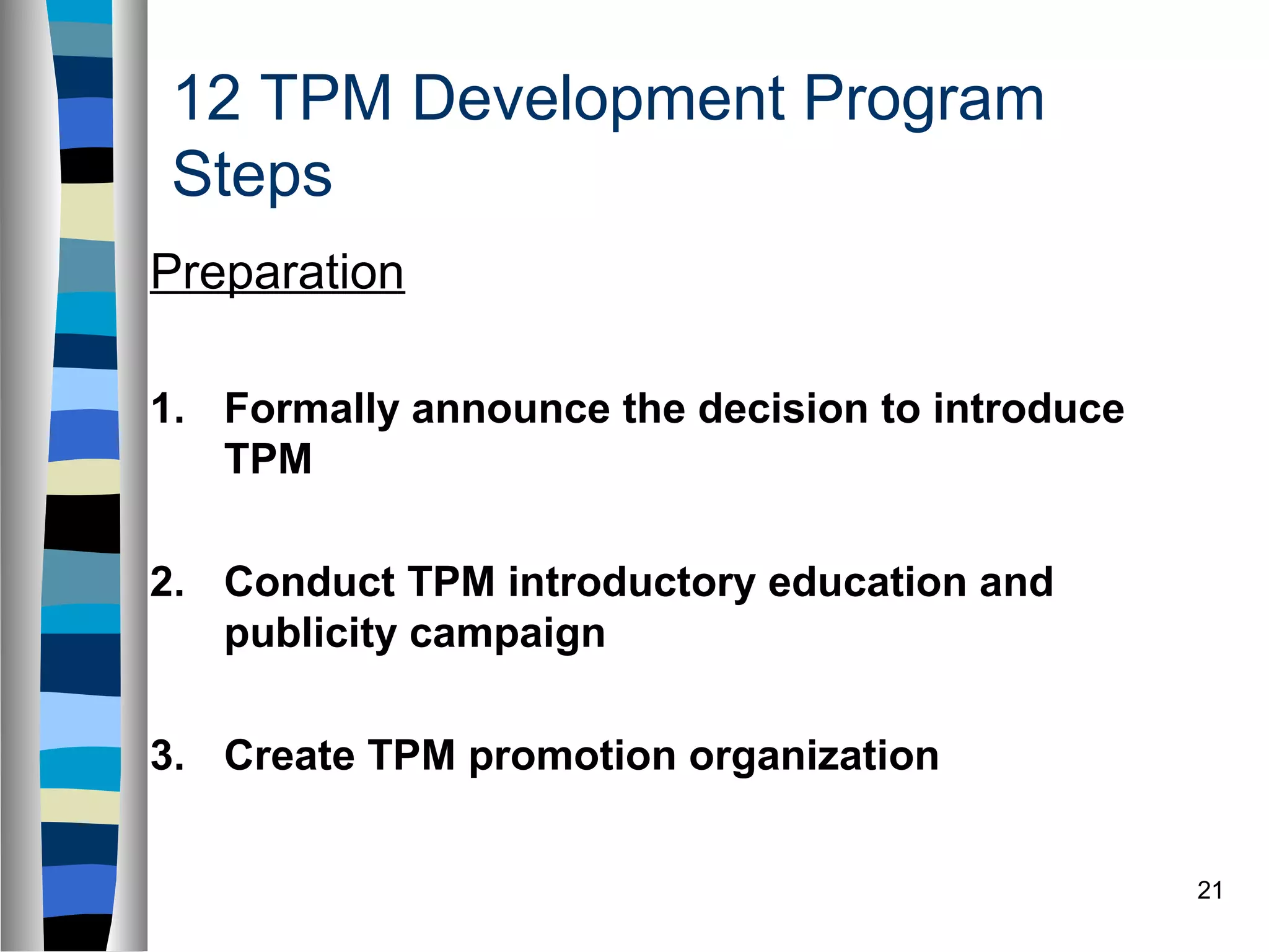 Tpm principles and concepts | PPT | Business | Business and Finance