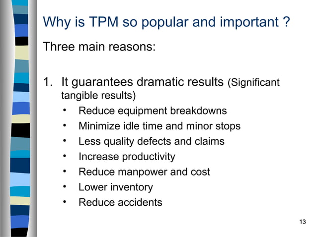 Tpm principles and concepts | PPT | Business | Business and Finance