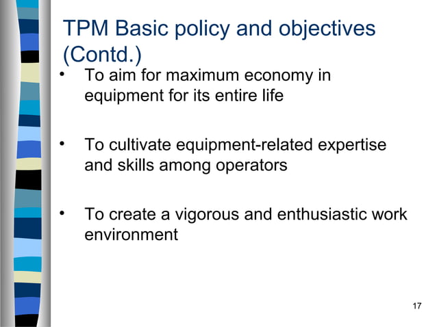Tpm principles and concepts | PPT | Business | Business and Finance