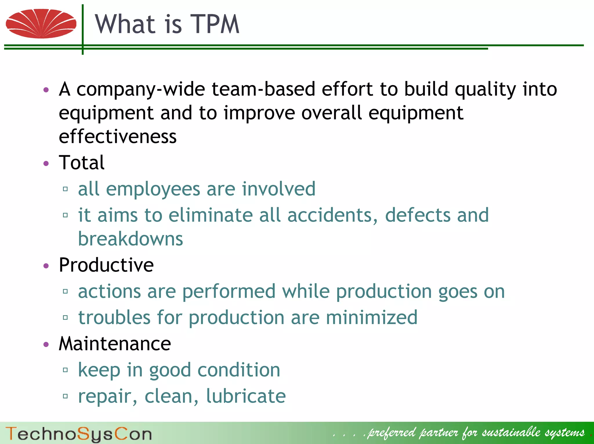 Total Productive Maintenance (TPM) | PPT
