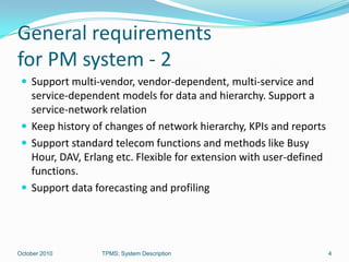 Telecom Performance Management System: Overview | PPTX