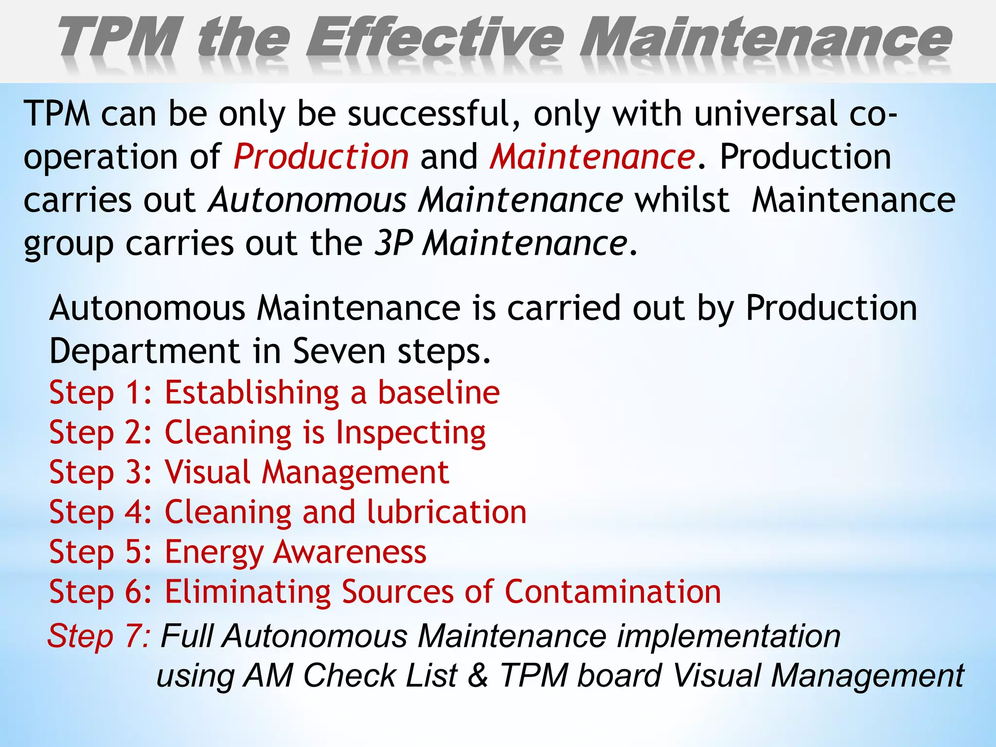 TPM the effective maintenance with Autonomous Maintenance | PPTX