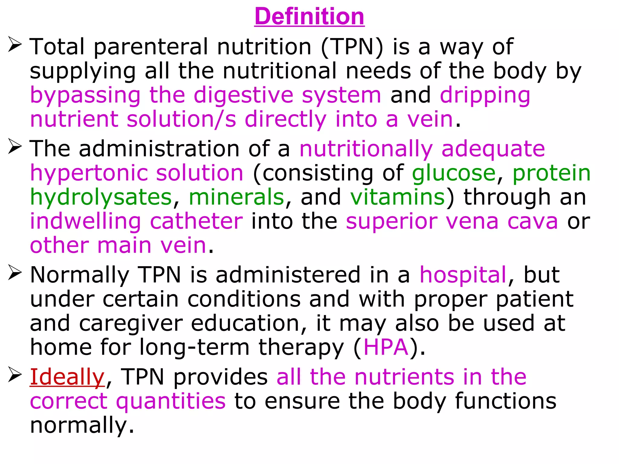 Total Parenteral Nutrition: An Intro | PPT
