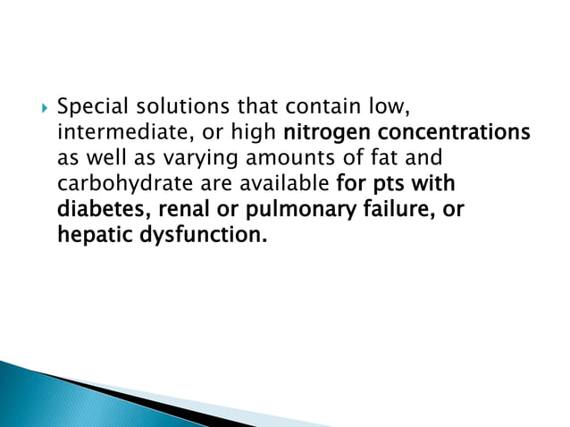 Total Parenteral Nutrition (TPN) | PPTX | Digestive Disorders ...
