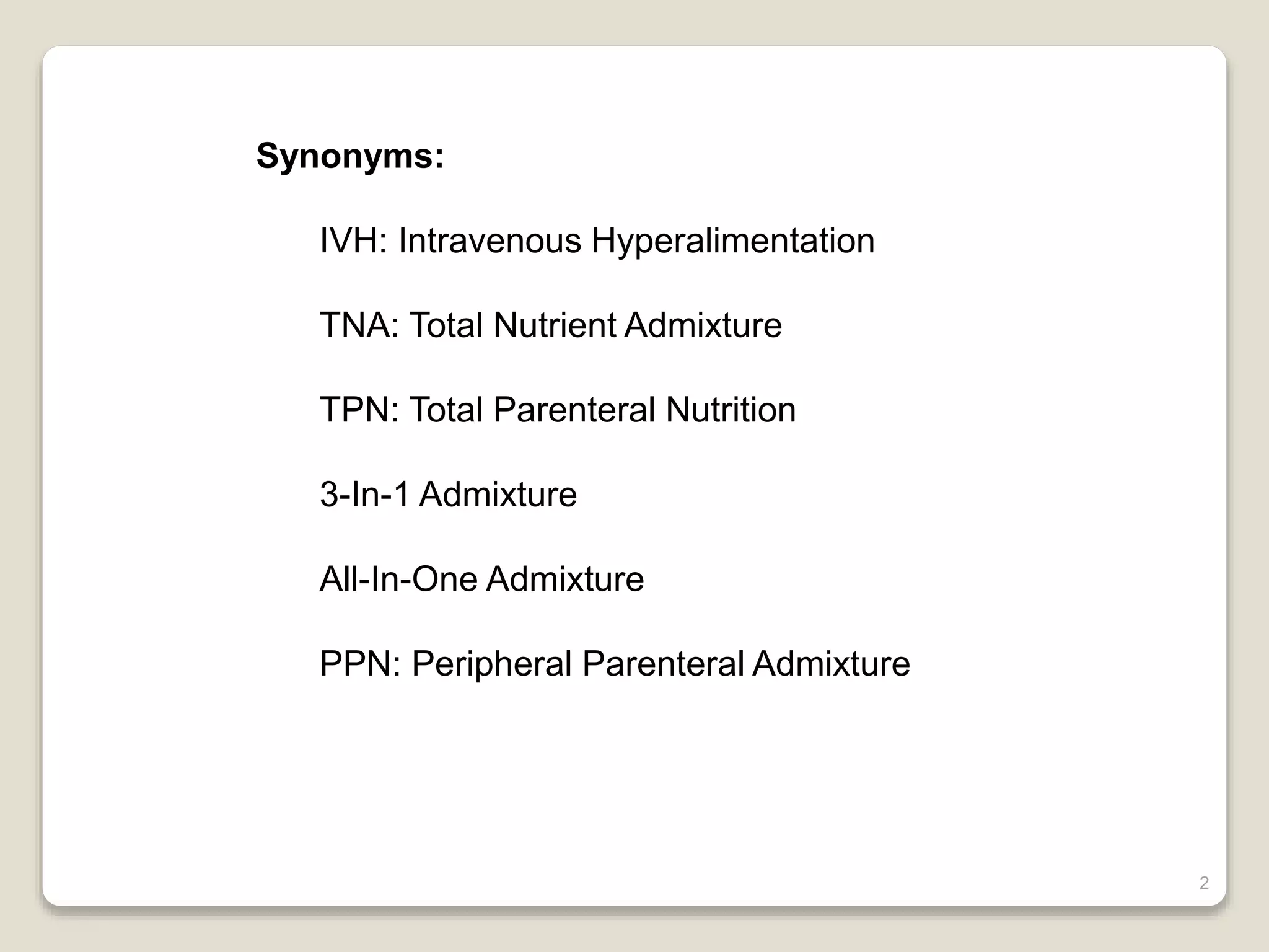 Total Parenteral Nutrition | PPT