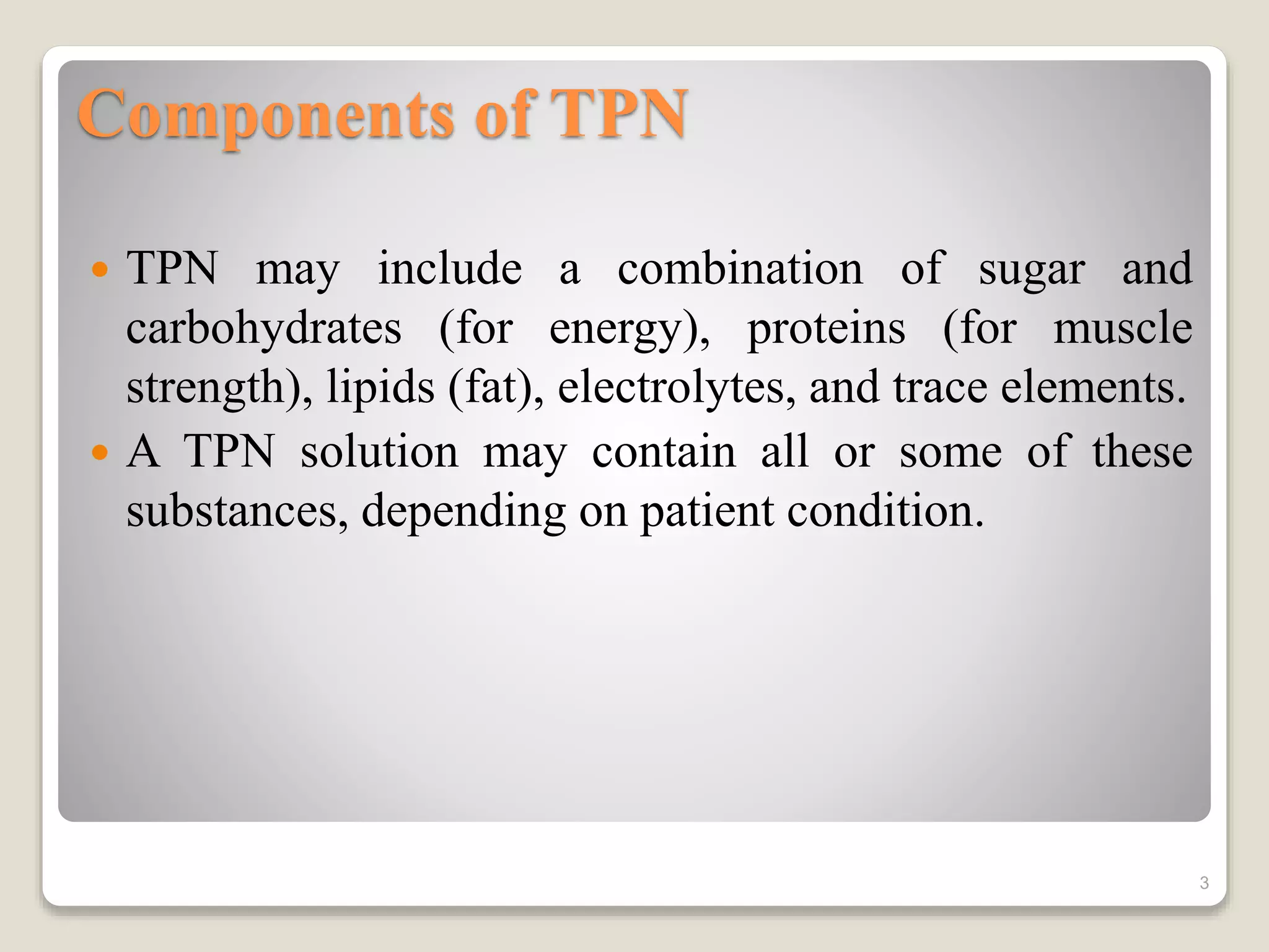 Total Parenteral Nutrition | PPT