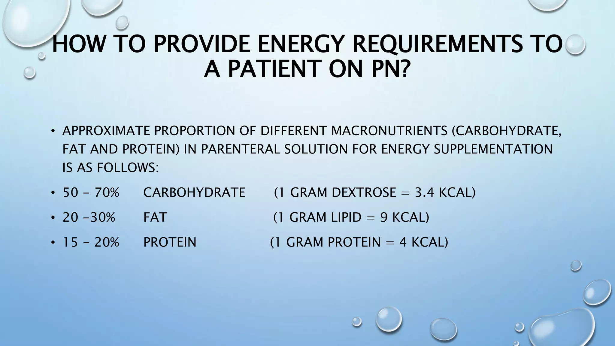 Total parentral nutrition in cardiac surgery | PPTX
