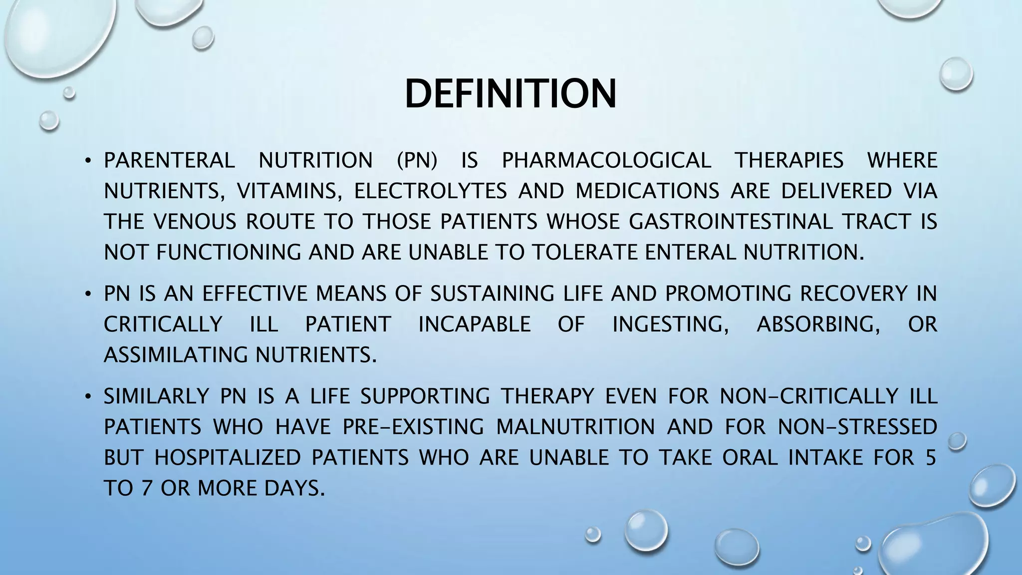 Total parentral nutrition in cardiac surgery | PPTX