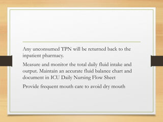 total parentral nutrition policy general | PPT