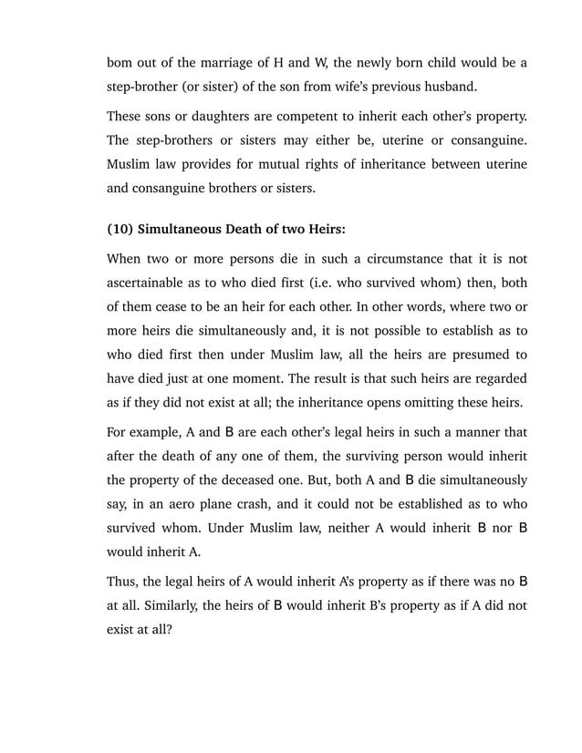 General principles of inheritance under Muslim law - Rules relating to ...