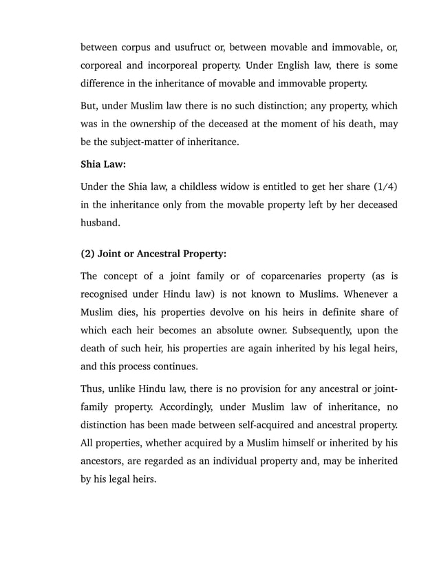 General principles of inheritance under Muslim law - Rules relating to ...