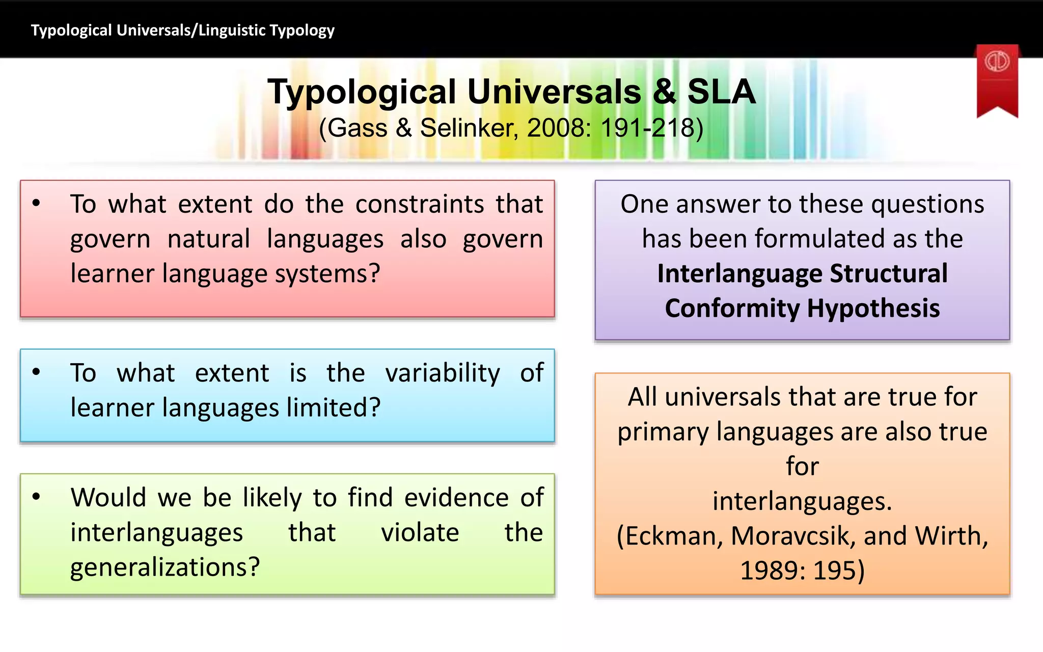 Tpological Universals & SLA (Linguistic Typology) | PPTX