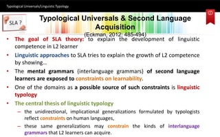 Tpological Universals & SLA (Linguistic Typology) | PPTX