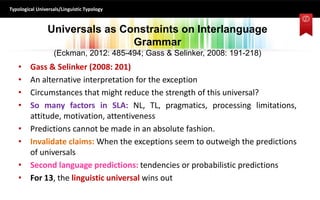 Tpological Universals & SLA (Linguistic Typology) | PPTX