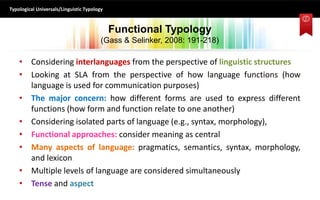 Tpological Universals & SLA (Linguistic Typology) | PPTX